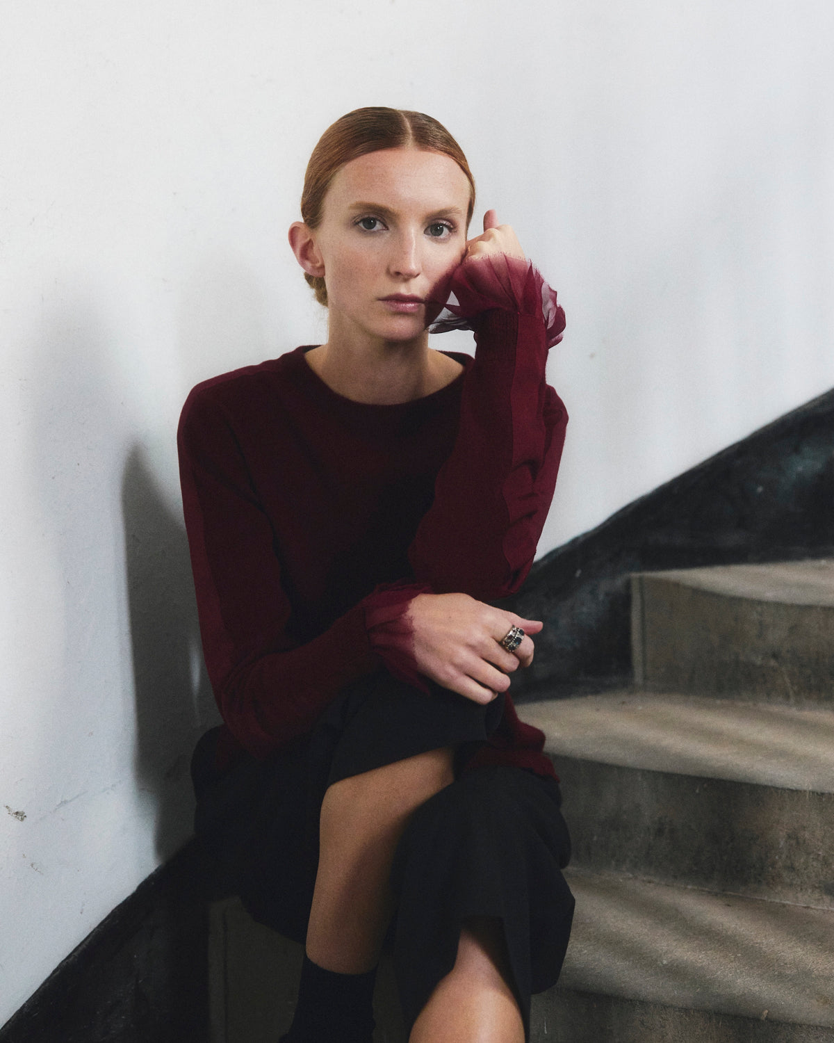 Sphere One AW25 Rufflecuff Cashmere Sweater – Galaxy w/ Dark Night ...